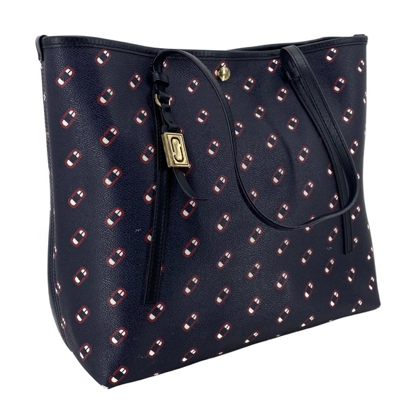 Marc Jacobs | Bags | Marc Jacobs Vintage Navy Blue Red Pill Print Tote ...